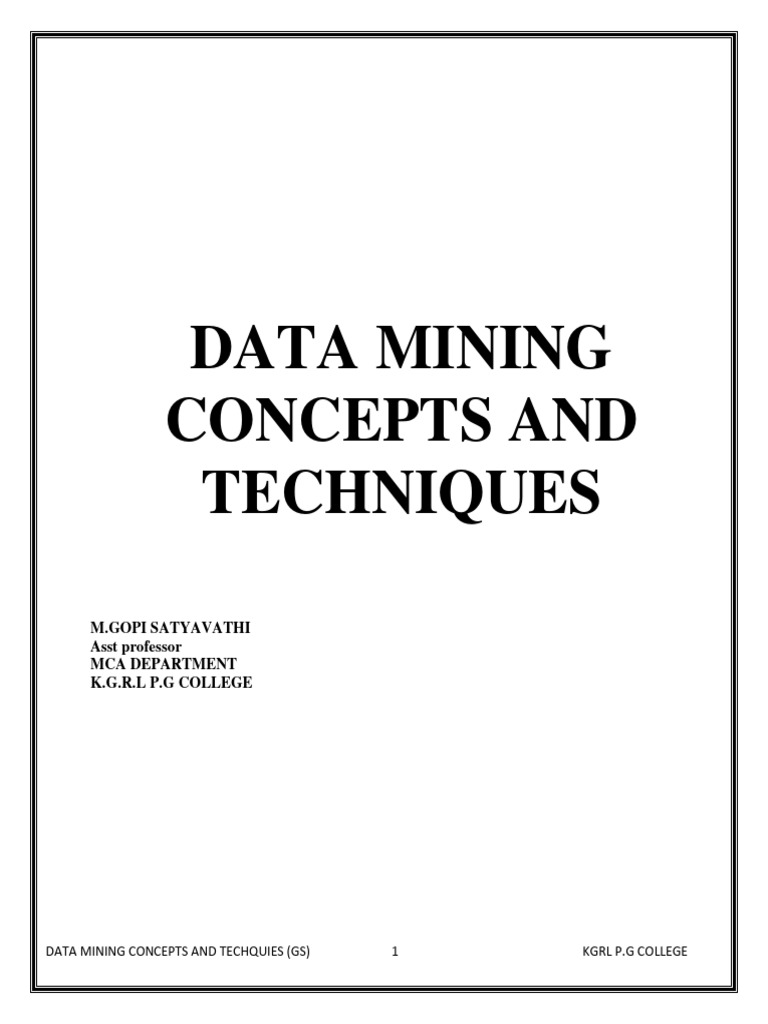 Data Mining Techniques | PDF | Data Warehouse | Data Model