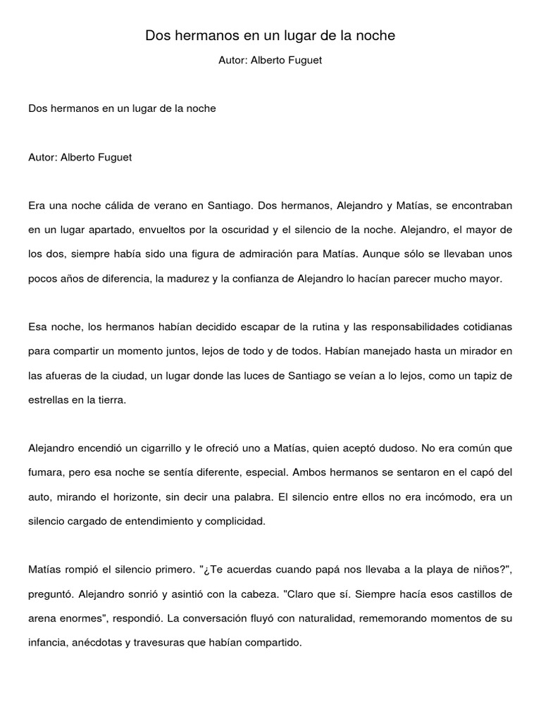Dos Hermanos en Un Lugar de La Noche | PDF | Adultos jóvenes | Poesía Dos Hermanos en Un Lugar de La Noche | PDF | Adultos jóvenes | Poesía