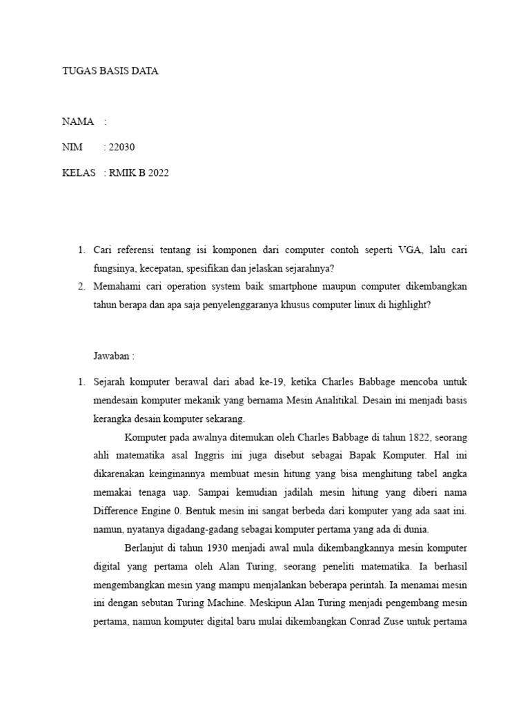 Tugas Basis Data | PDF | Seni | Teknologi & Rekayasa