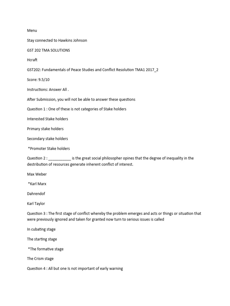 GST 202 Past Questions | PDF | Nuclear Proliferation | Max Weber