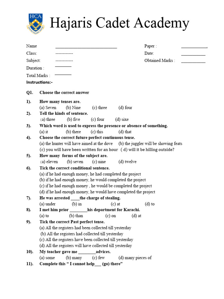 English Paper Cadat 5 | PDF | Grammar | Linguistics