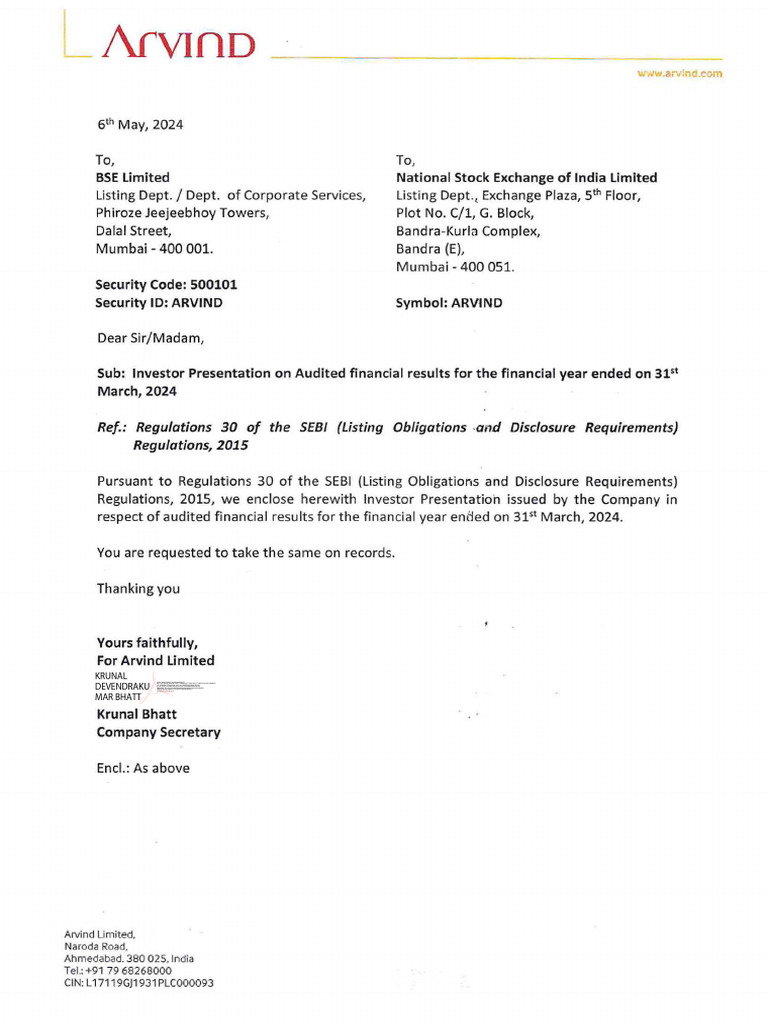 Arvind Presentation 4QFY24 | PDF | Taxes | Capital Expenditure