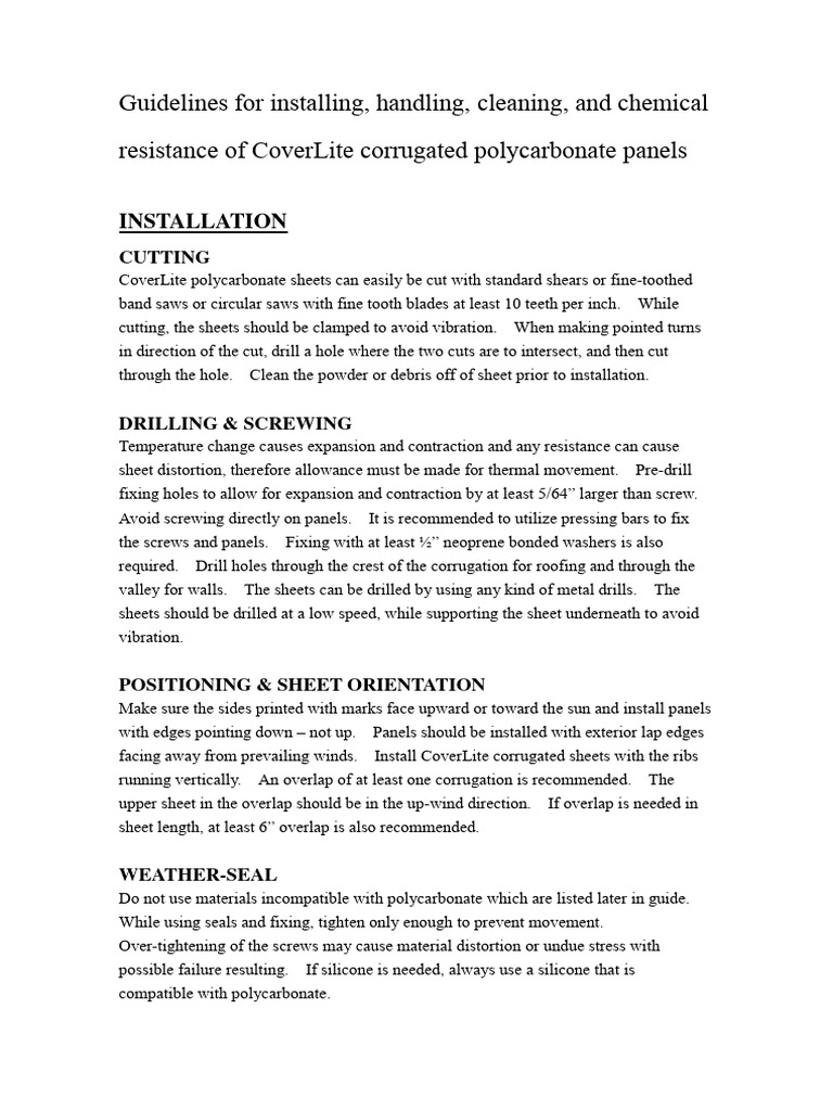 Corrugated MR Installation | PDF | Sheet Metal | Solvent