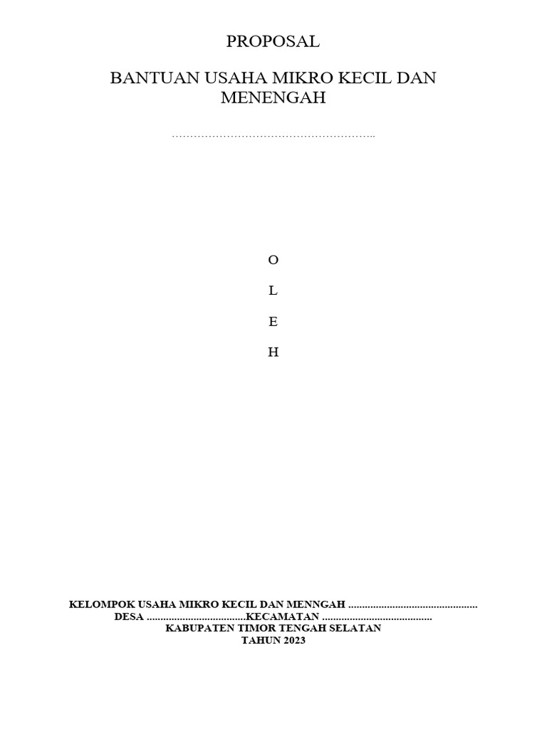 Proposal Usaha Umkm 2023 | PDF