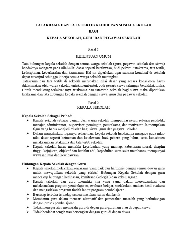 Tatakrama Dan Tata Tertib Kehidupan Sosial Sekolah | PDF | Karier & Perkembangan