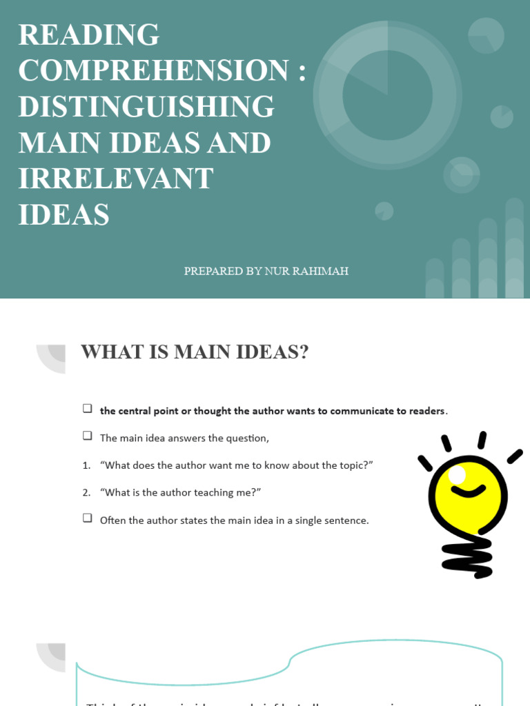 Distinguishing Main Idea and Irrelevant Idea | PDF | Rainforest | Tsunami