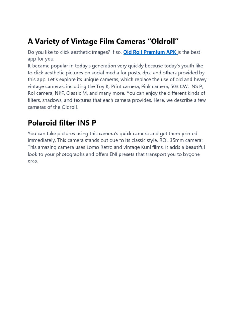 A Variety of Vintage Film Cameras | PDF | Camera | Video