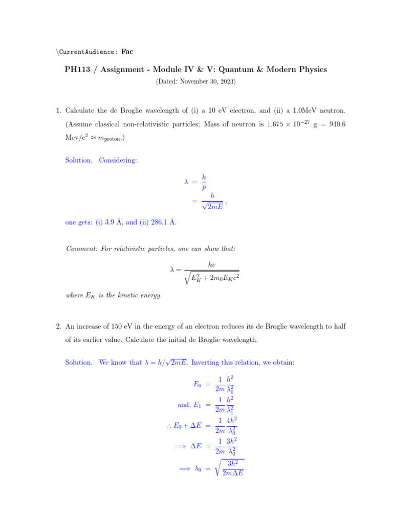 Assignment Module4 and 5 Fac | PDF | Electronvolt | Electron