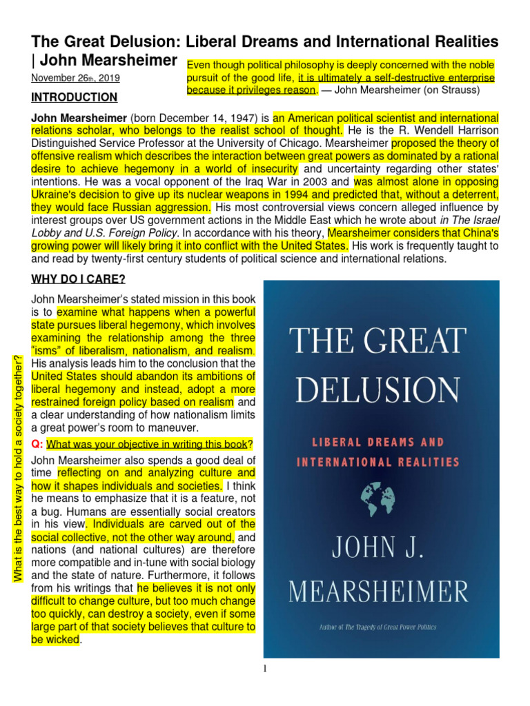 HF RD 113 John Mearsheimer | PDF | Reason | Nation