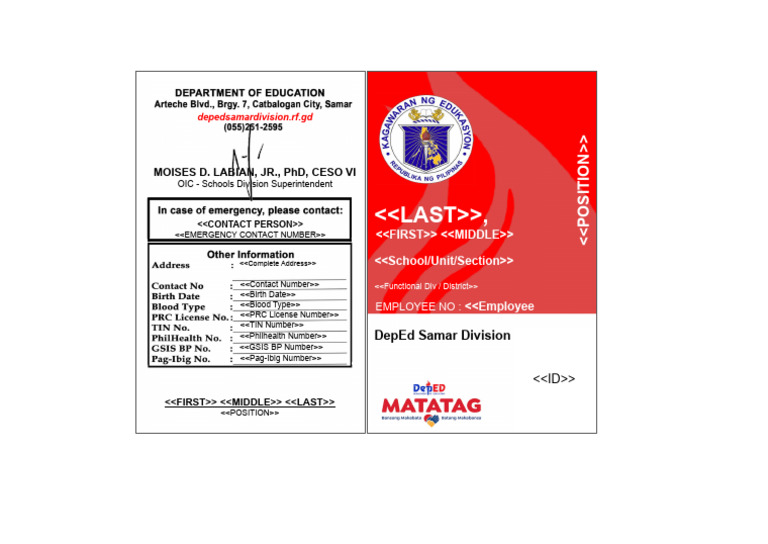 Editable DepEd ID Template 2023 | PDF