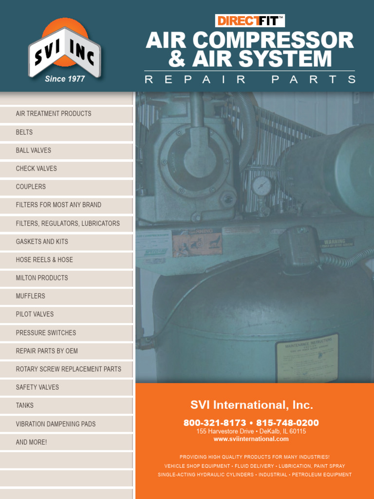 Air Compressor Parts Catalog | PDF | Valve | Gas Technologies