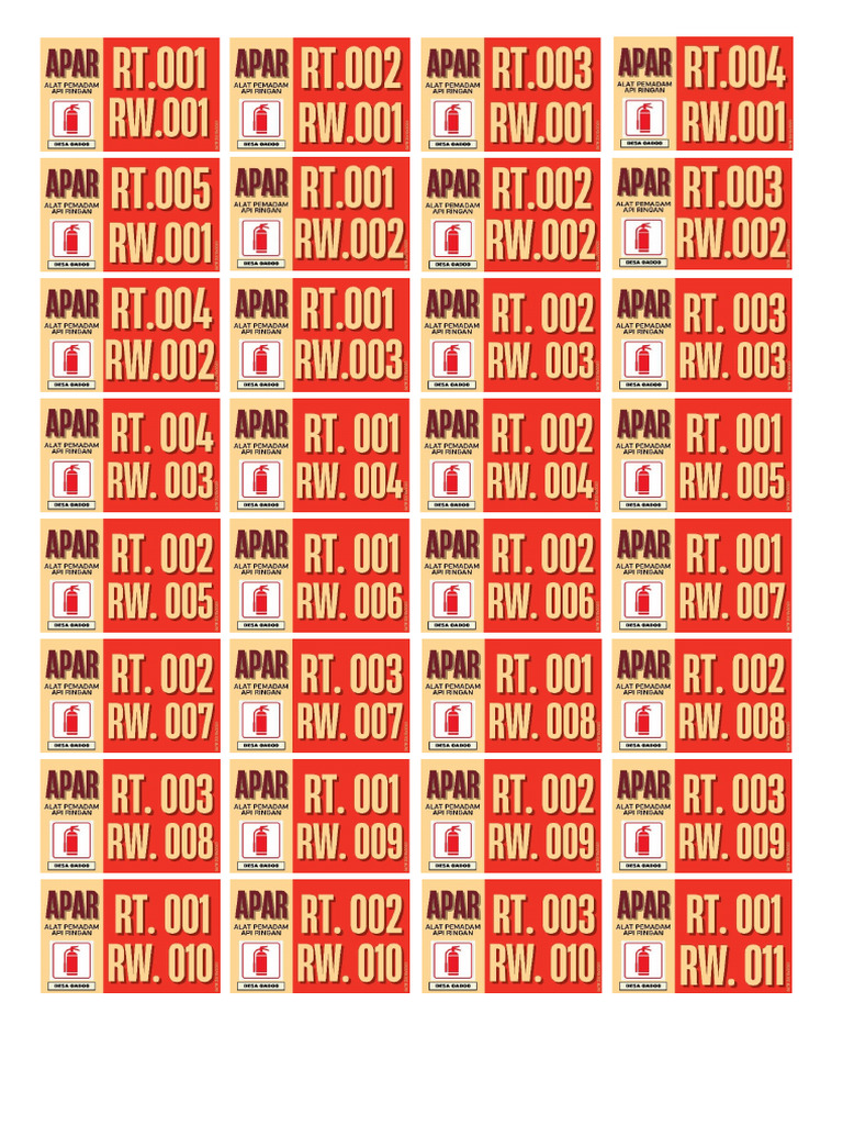 Sticker Apar RT-RW | PDF