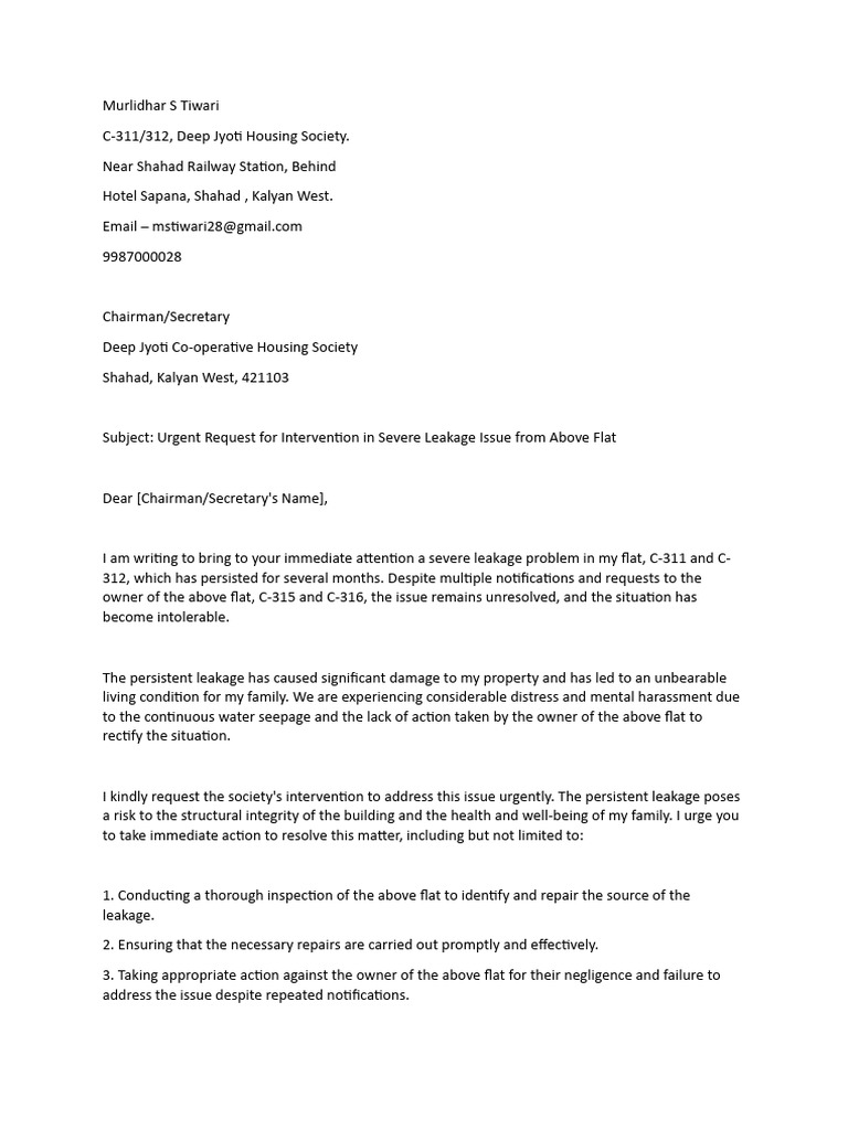 Lekage Complaint - M S Tiwari | PDF | Law