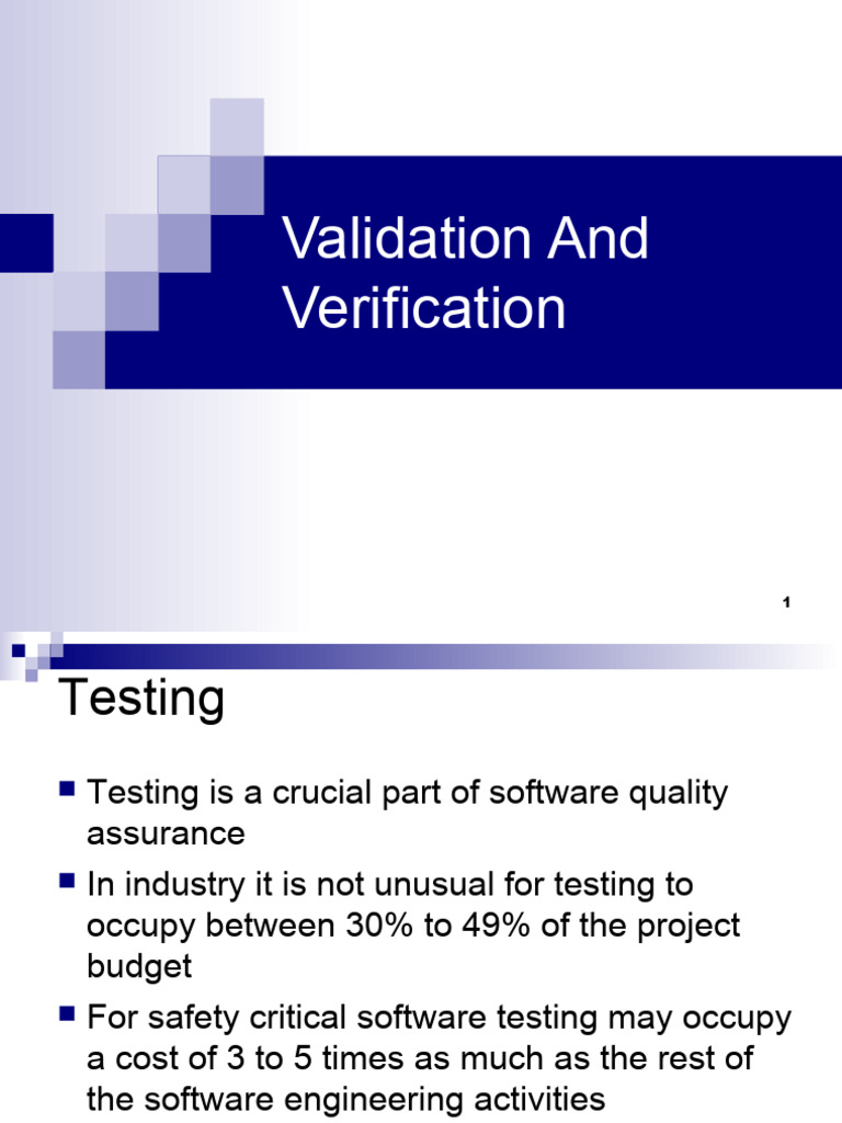 05 Validation And Varification Segment 6 Pdf Software Testing