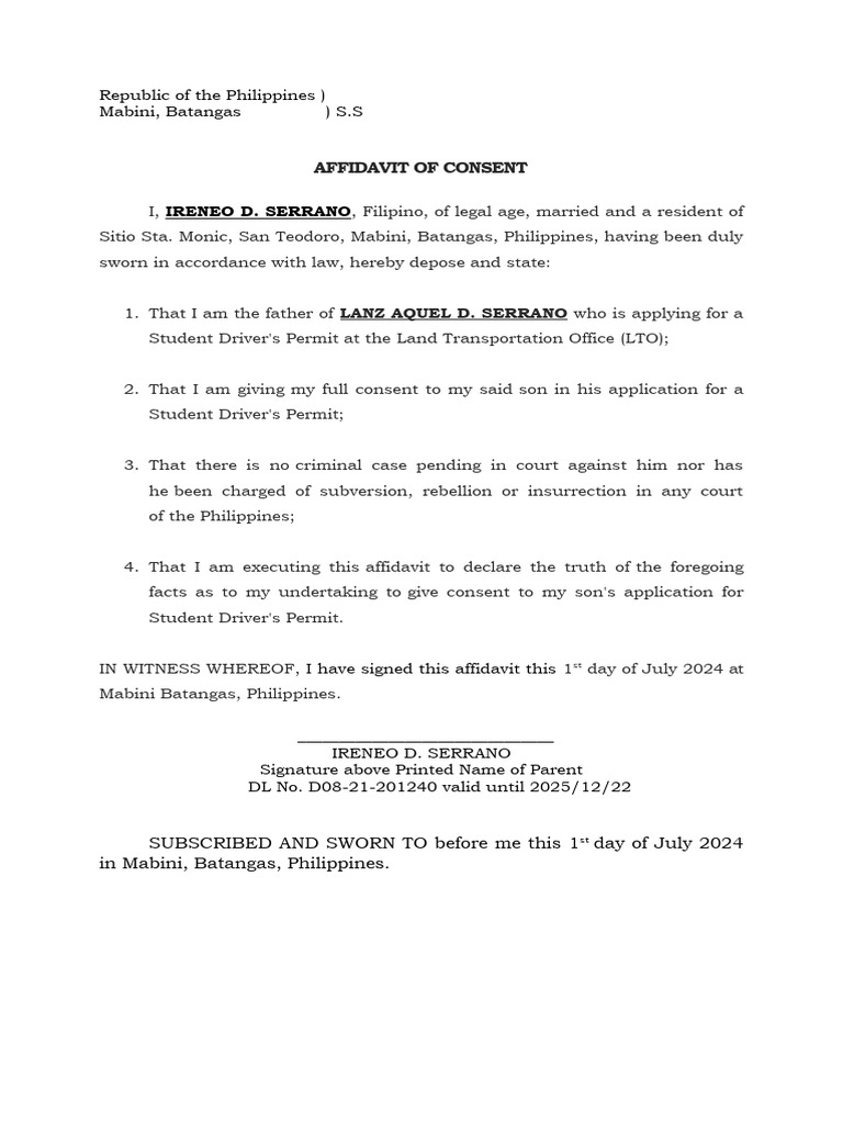 Affidavit For Editing Purposes | PDF | Affidavit | Legal Procedure