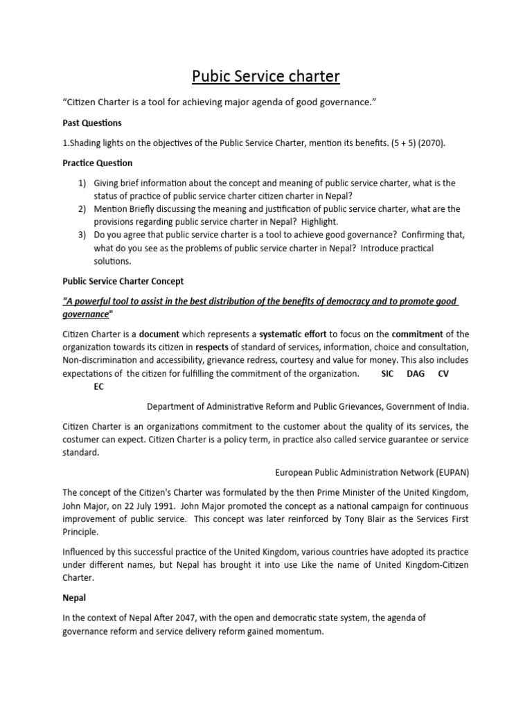3.7 Public Service Charter | PDF | Governance | Public Participation