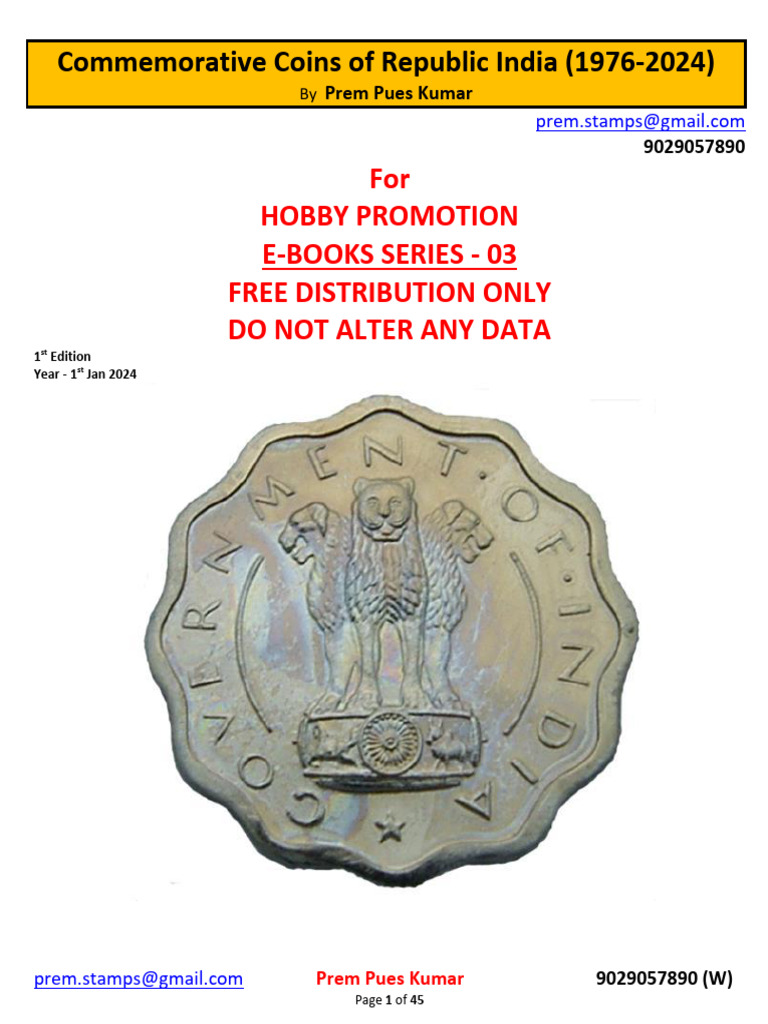 Commemorative Coins of Republic India 19 | PDF