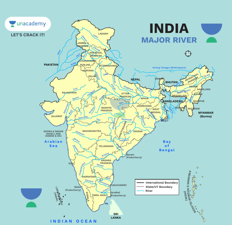India Major River - Map4 | PDF | South Asia