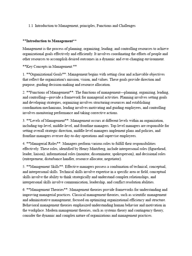 Overview of Management Functions | PDF | Strategic Management | System