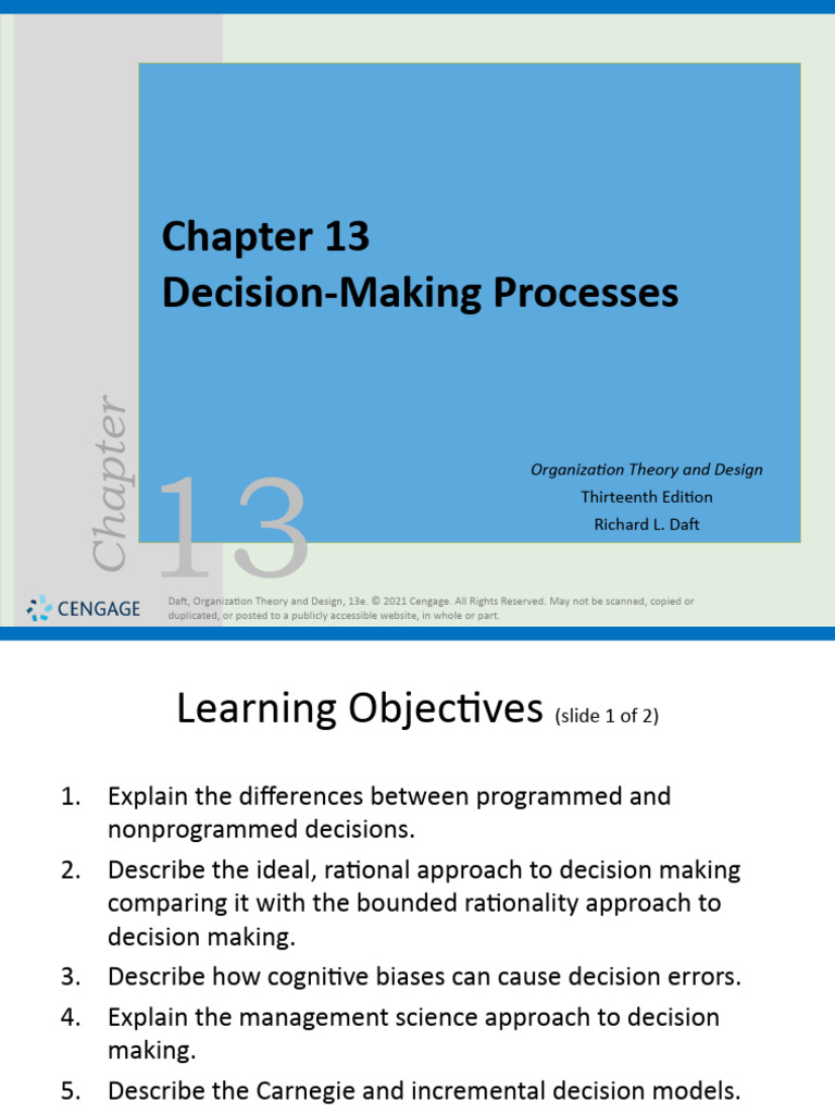 Daft OTAD 13e PPT Ch13 | PDF | Decision Making | Organizational Behavior