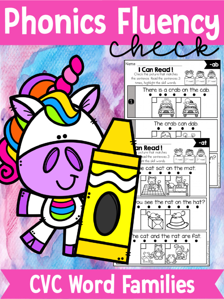 161-1 - Phonics Fluency Check (CVC Word Families) | PDF