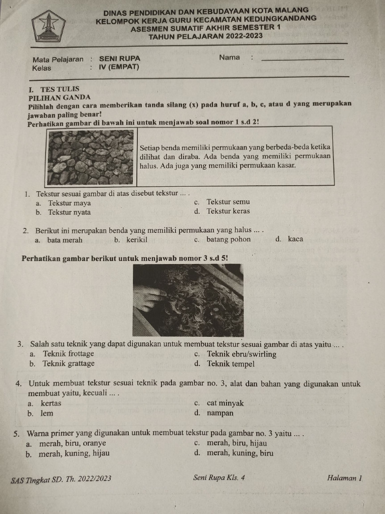 Sas 1 Seni Rupa 2022 | PDF