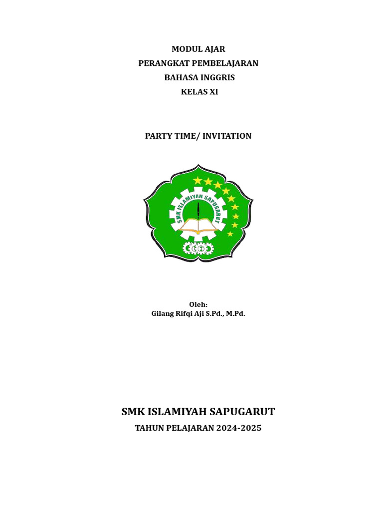 Modul Ajar Inggris Invitation Text Kelas XI | PDF