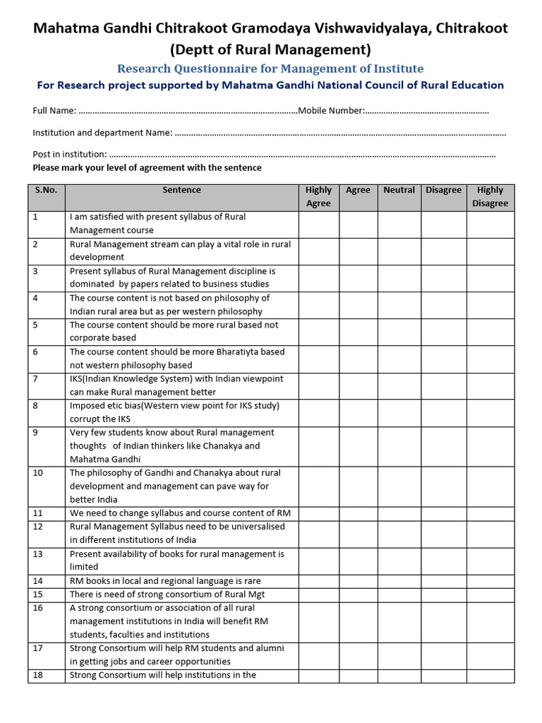 Management Questionnaire | PDF