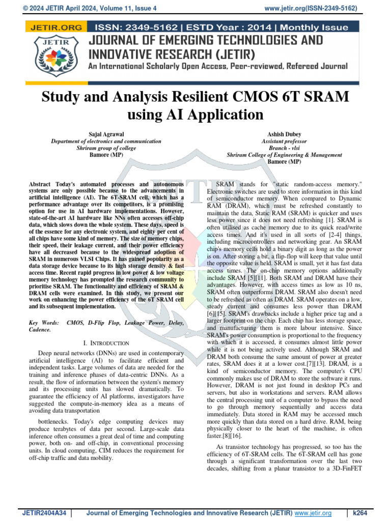 JETIR2404A34 | PDF | Random Access Memory | Computer Memory