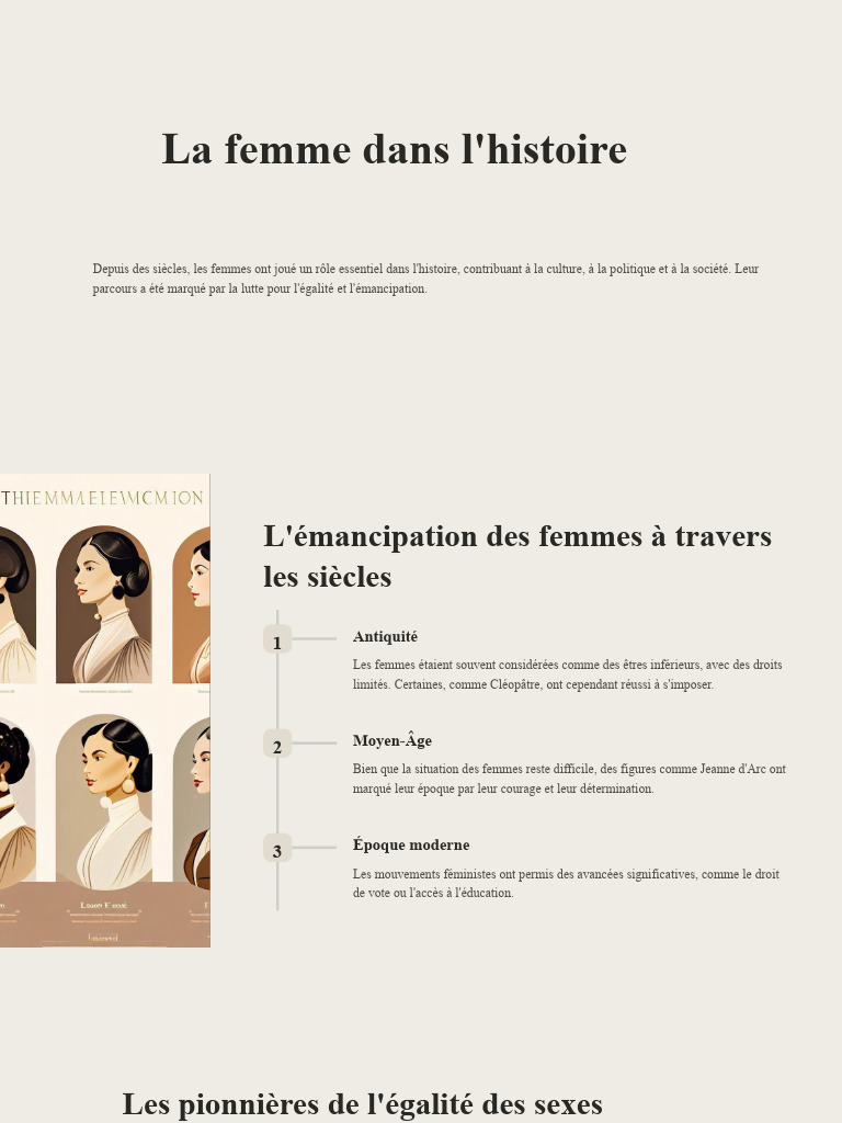 La Femme Dans Lhistoire | PDF | Féminisme | Études des genres
