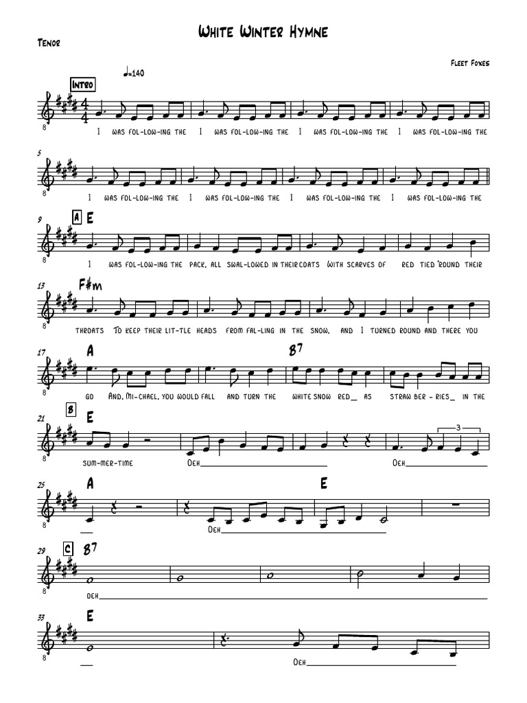 Winter HymnecMaster Score - Tenor | PDF