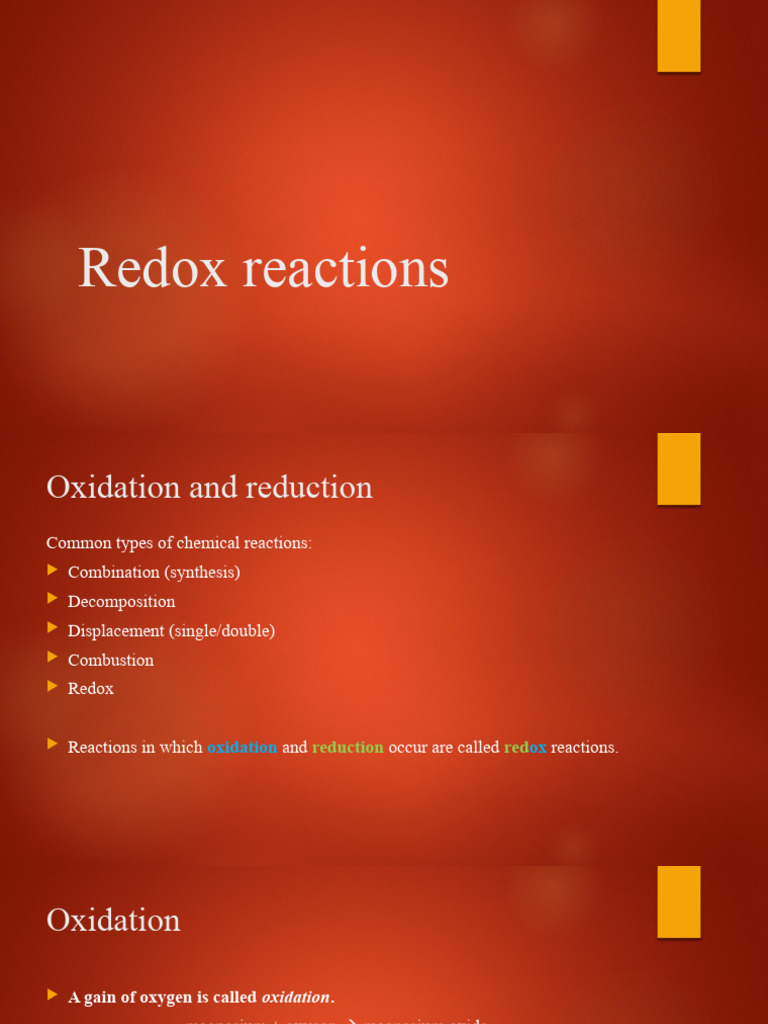 7 Redox Reactions | PDF | Redox | Chemical Reactions