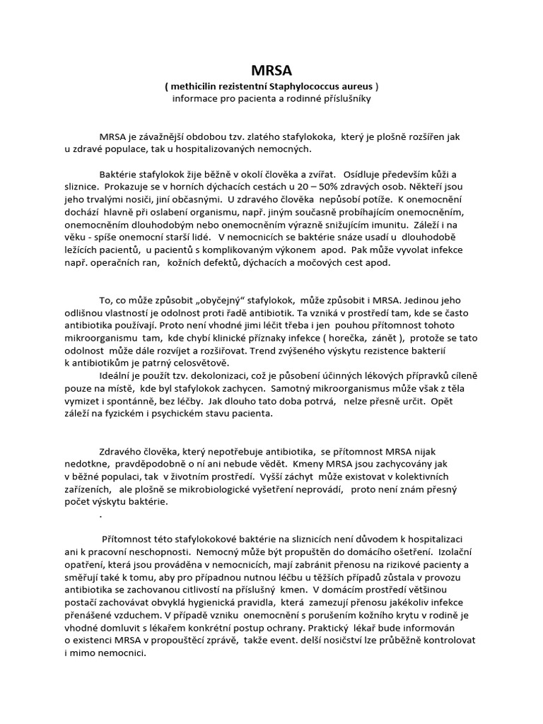 Mrsa Informace | PDF