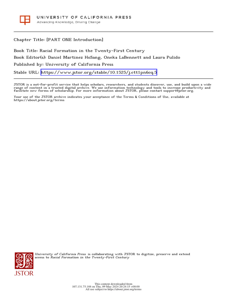 Racial Formation Theory Intro | PDF | Intersectionality | Race (Human ...