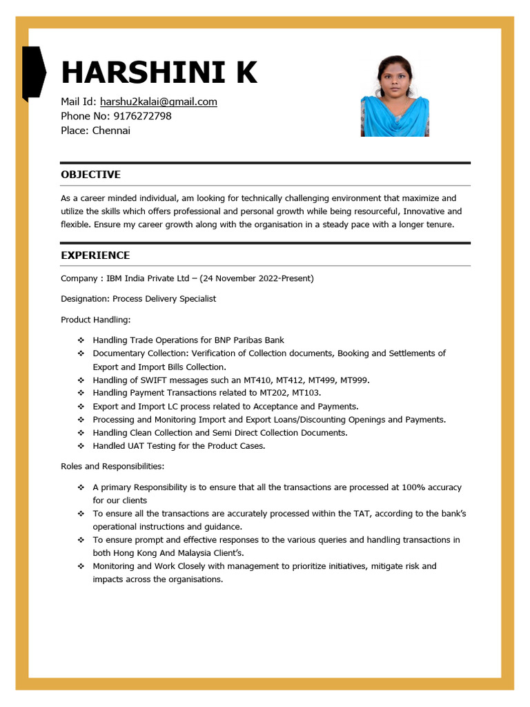 Harshini.K CV | PDF