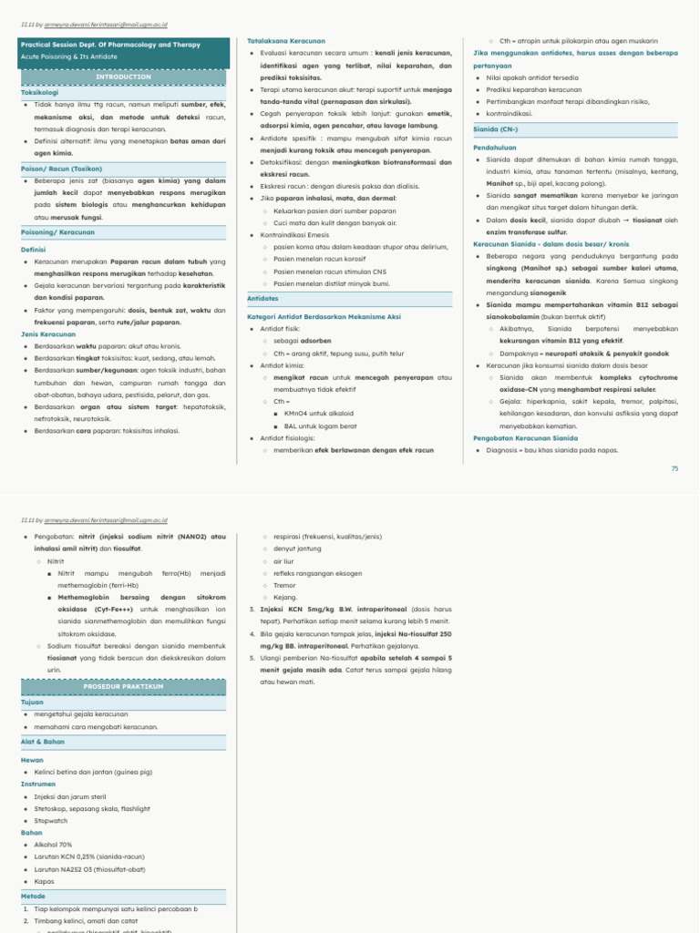 Tatalaksana Keracunan Akut dan Antidot | PDF