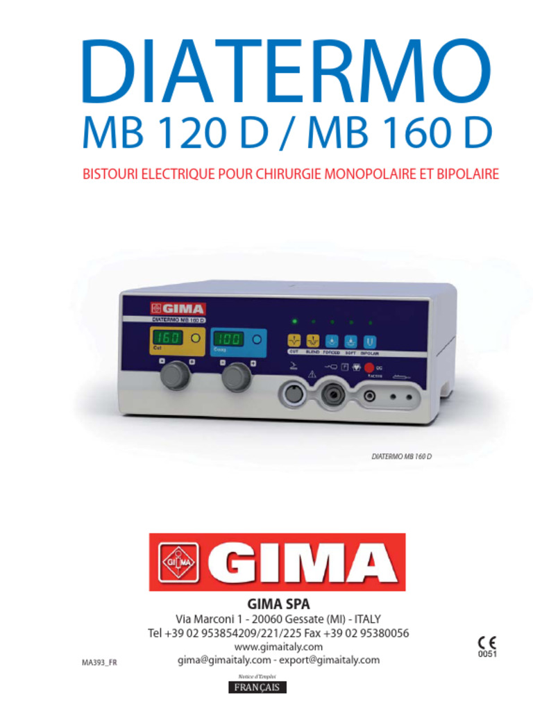 Bistouri Électrique Diatermo MB 120/160 D | PDF | Brûlure | Hémostasie