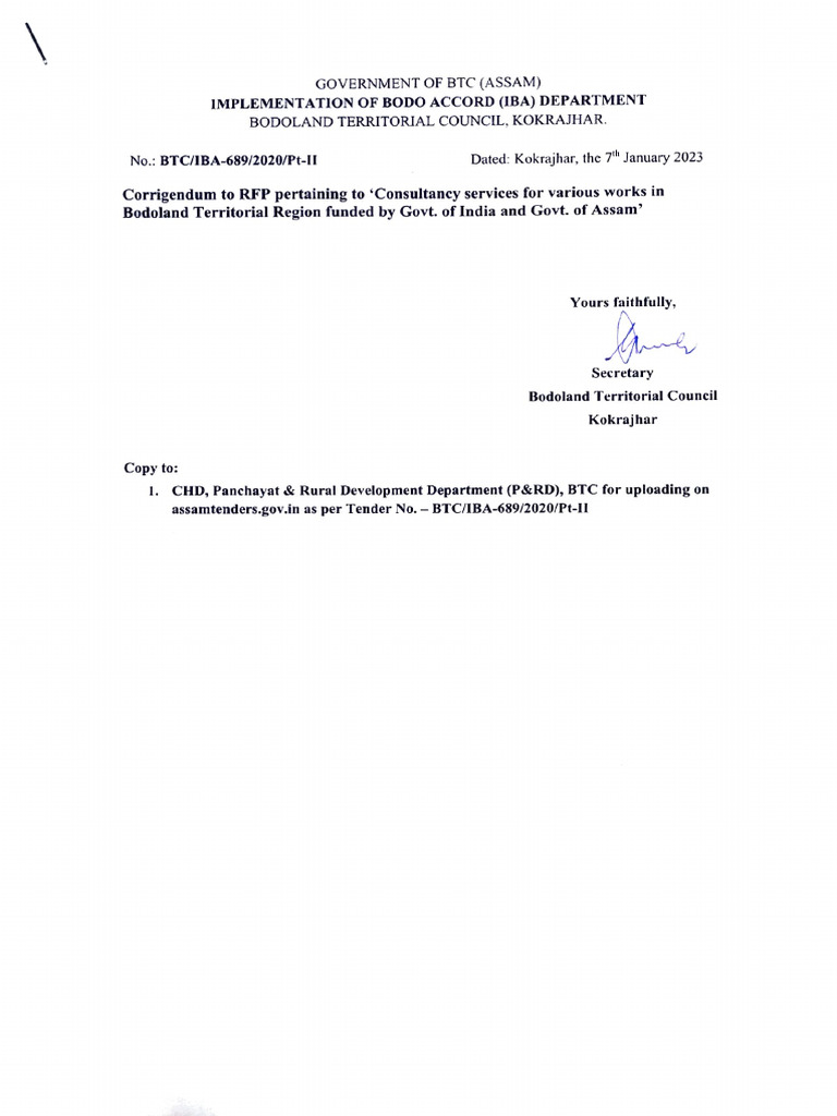 Corrigendum RFP | PDF | Finance & Money Management | Technology & Engineering