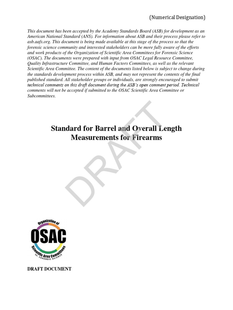 Standard For Barrel and Overall Length Measurements For Firearms | PDF ...
