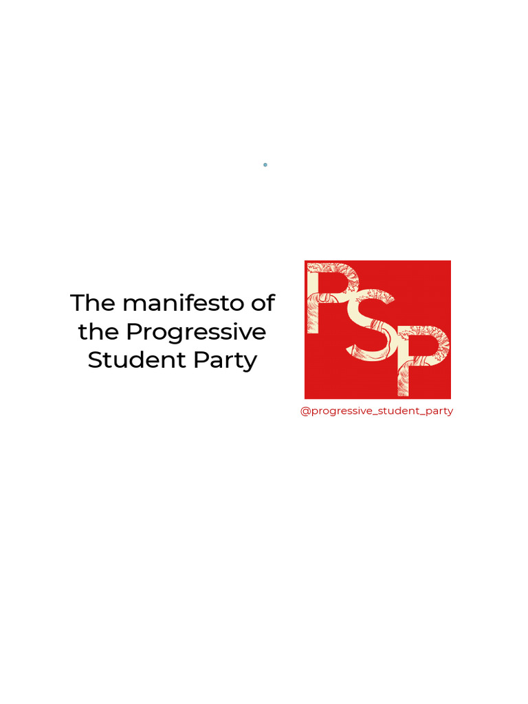The Manifesto of The Progressive Student Party | PDF | Disability ...
