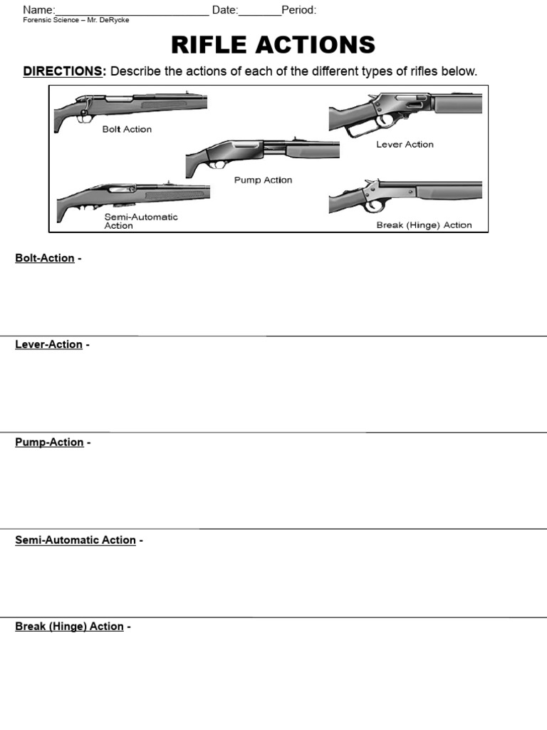 Firearms Worksheets | PDF | Trigger (Firearms) | Shotgun