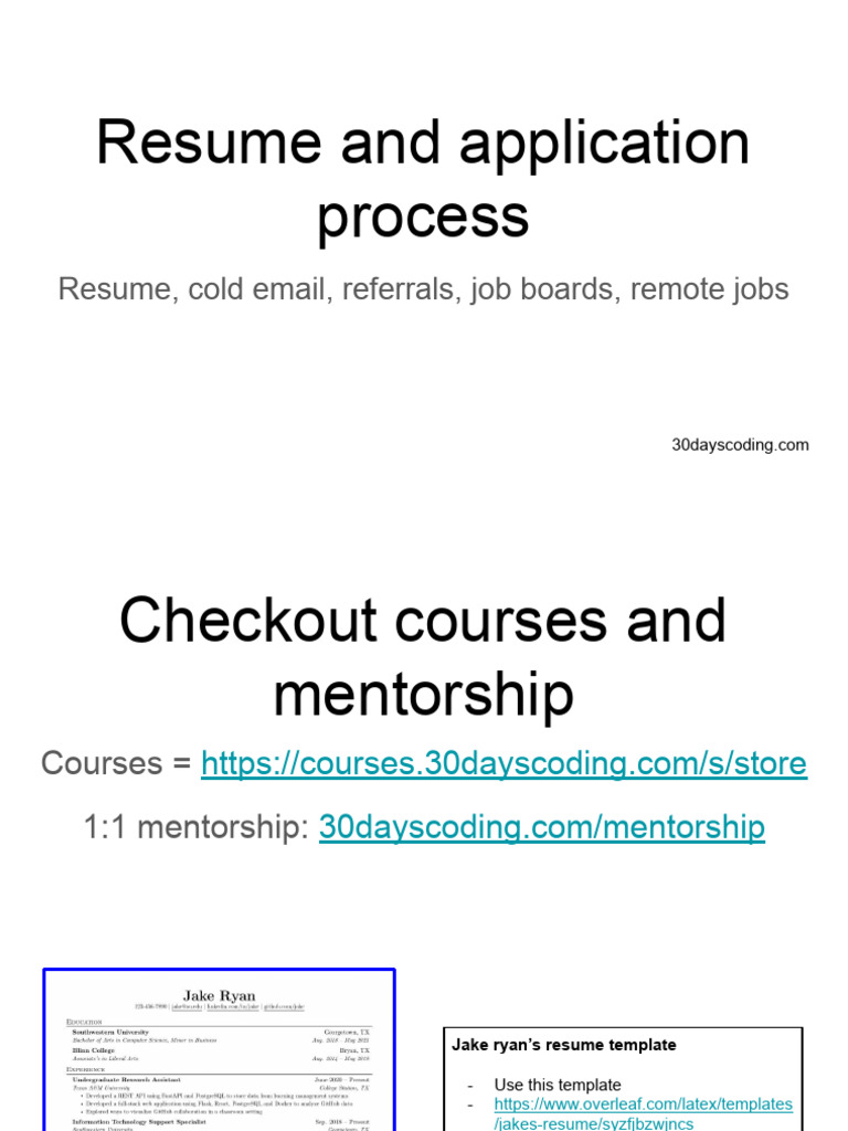 Resume and Application Process | PDF | Résumé | Computing