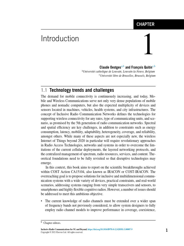 Chapter 1 - Introduction - 2021 - Inclusive Radio Communications For 5G and Beyo | PDF ...