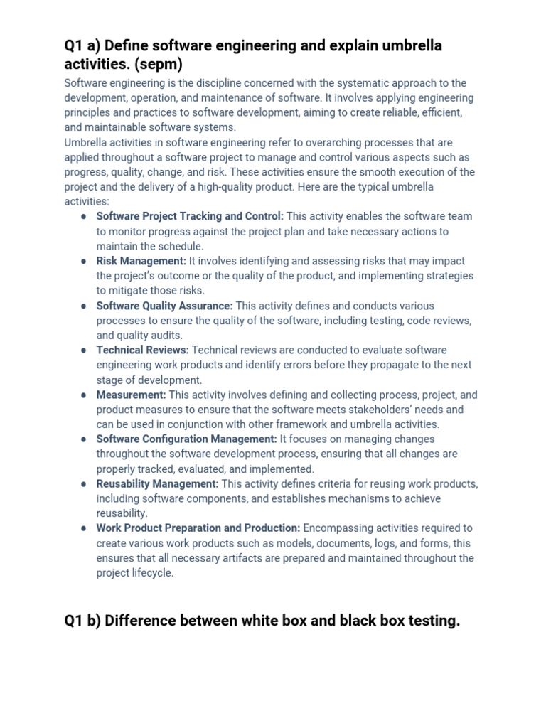 SEPM Question Paper Solution May 2023 | PDF | Software Development Process | Risk Management