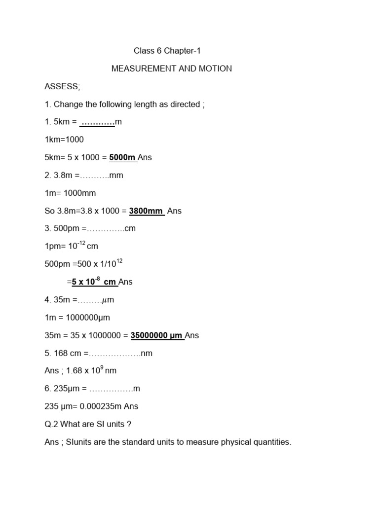 Measurement and Motion Guide | PDF