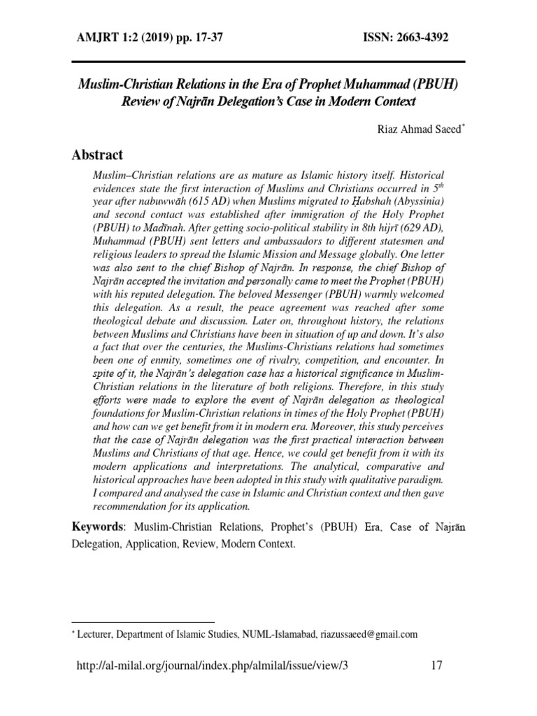 Najrān Delegation: Muslim-Christian Relations | PDF | Muhammad ...