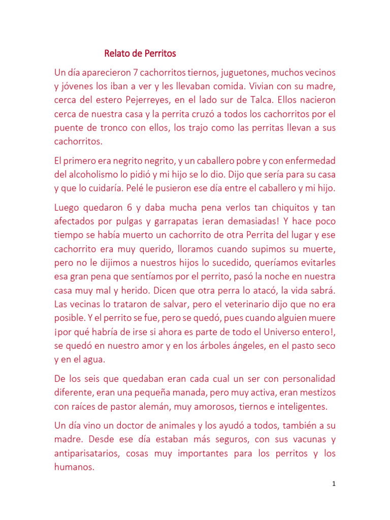 Relato de Perritos | PDF