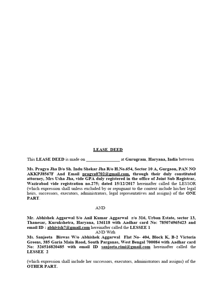 Part 1-DhootTime E1001 Feb23-Jan24-Lease Deed | PDF | Lease | Common Law