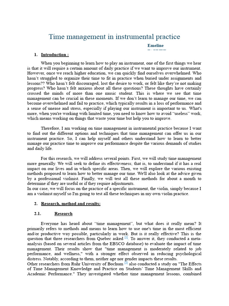 Tim Management in Music | PDF | Time Management | Professional Skills