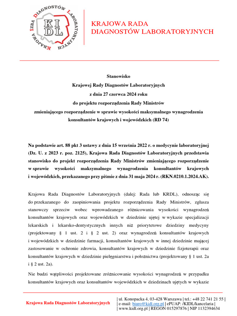 Stan. KRDL Do Proj. Rozp. RM Ws. Wyganr. Konsult. Krajowych I Woj. (RD 74) - Signed | PDF